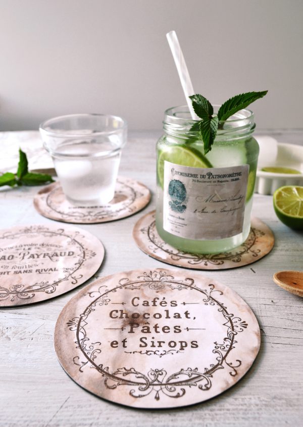 DIY Vintage French CD Coasters - Dreams Factory