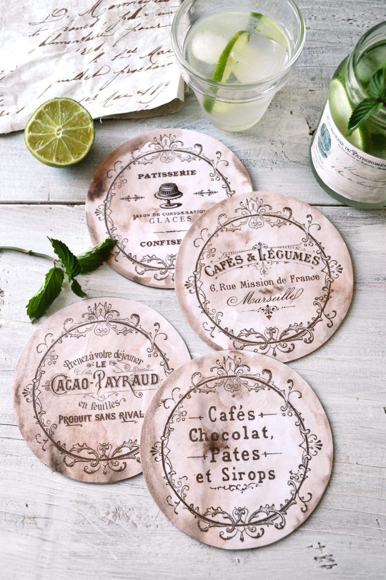 DIY Vintage French CD Coasters - Dreams Factory