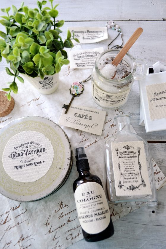 DIY French Ephemera Fabric Labels - the iron on transfer technique