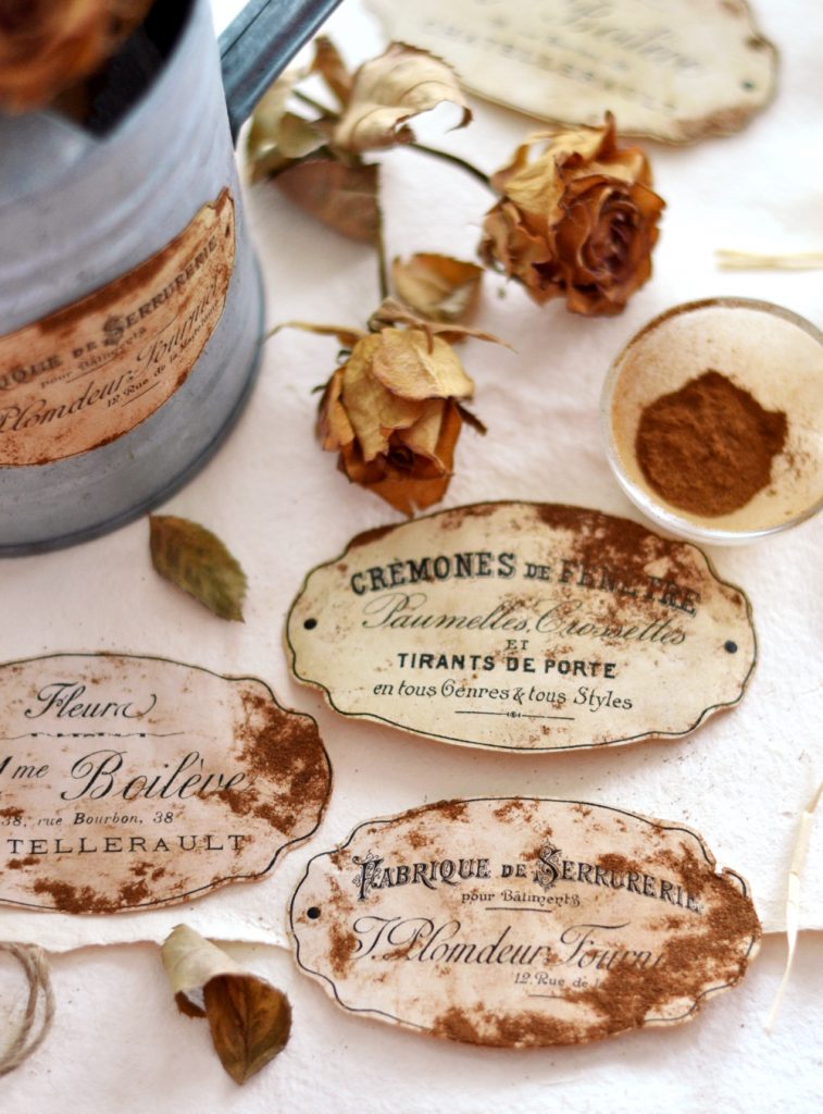DIY Faux Rusted French Labels + free printable