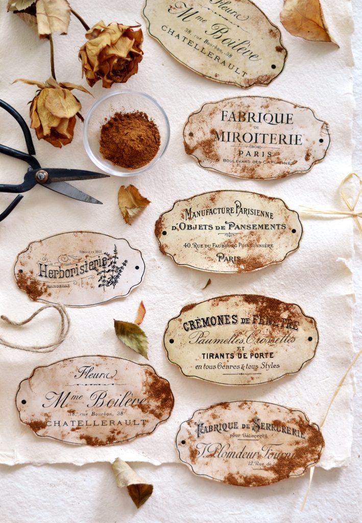 DIY Faux Rusted French Labels + free printable