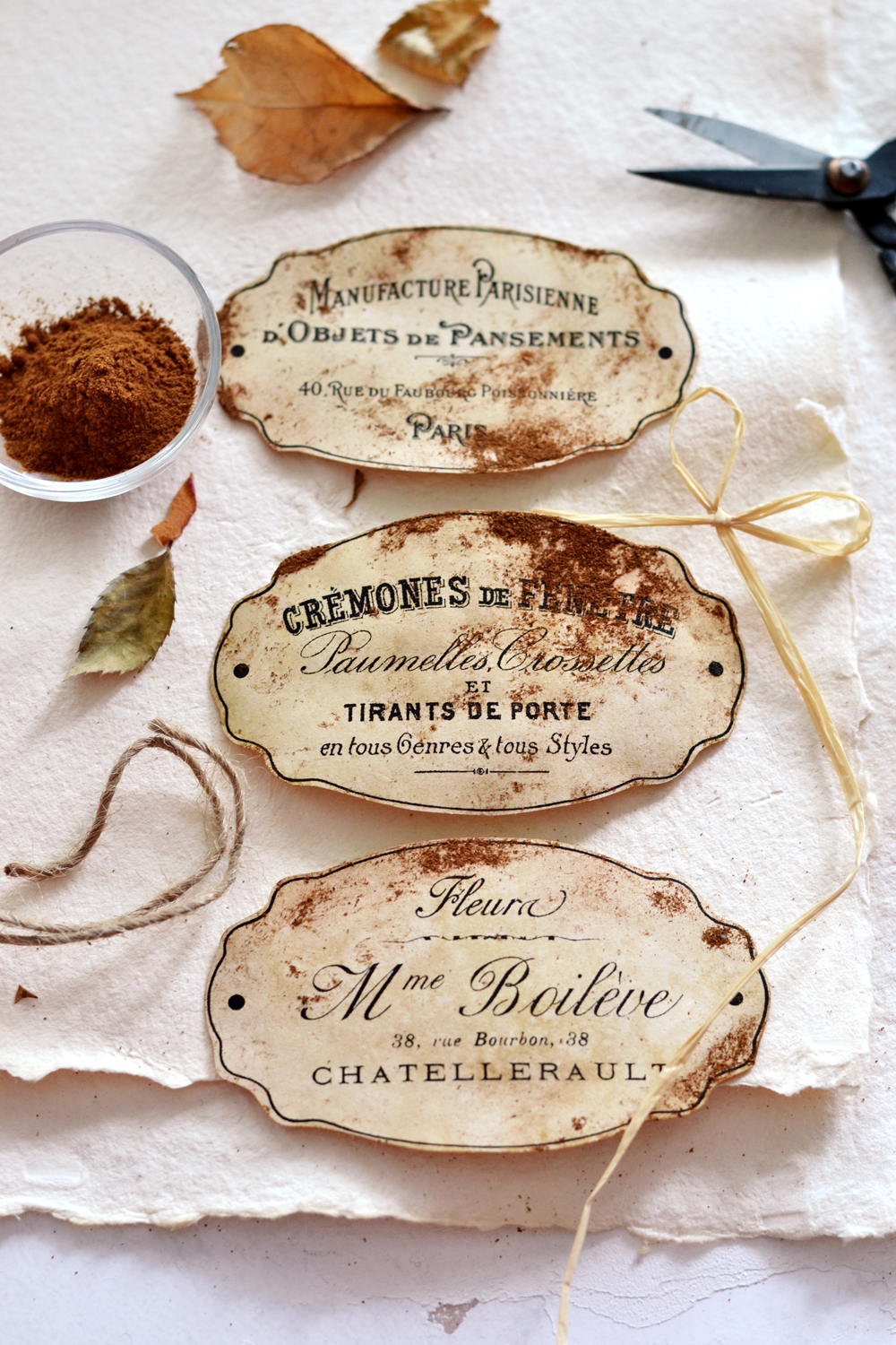 DIY Faux Rusted French Labels + free printable