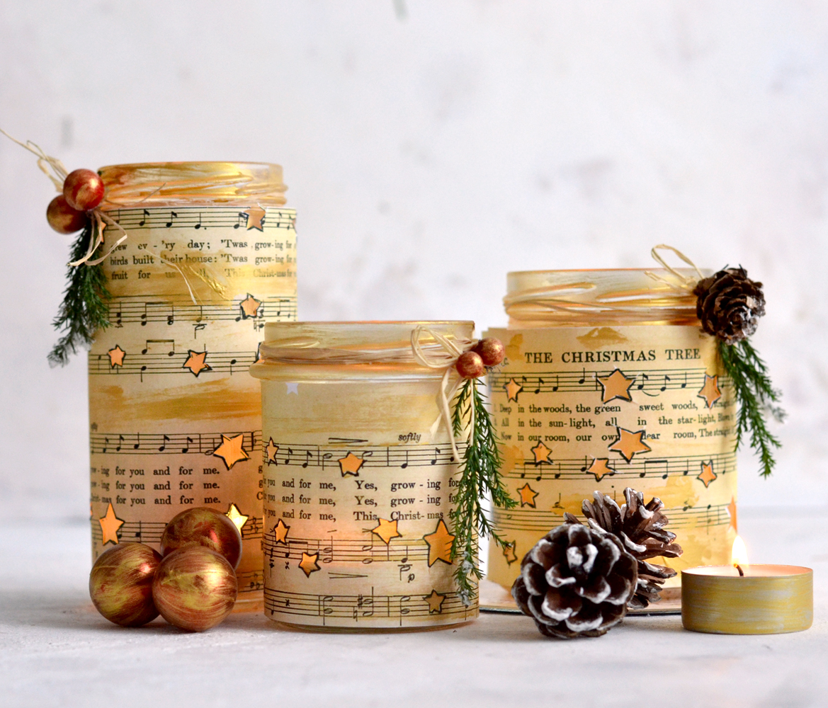 DIY Glowing Stars Gold Luminaries - Dreams Factory