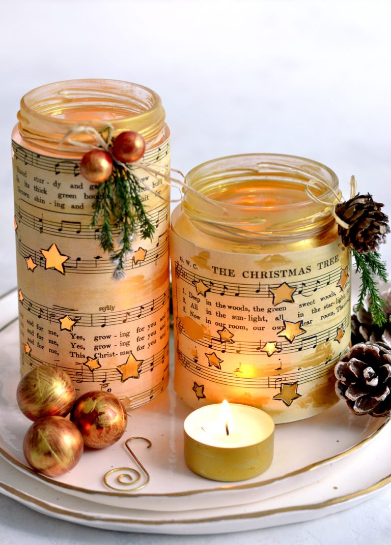 DIY Glowing Stars Gold Luminaries - Dreams Factory
