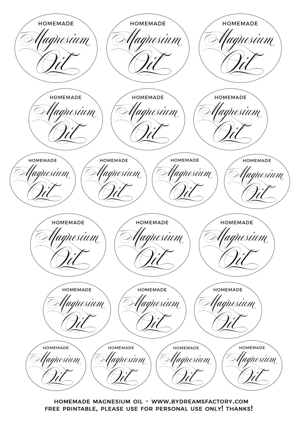 How to make magnesium oil + free printable labels - Dreams Factory