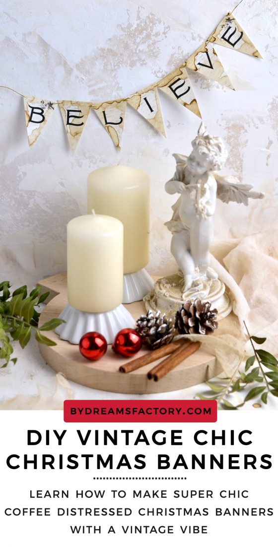 DIY Vintage Chic Christmas Banners