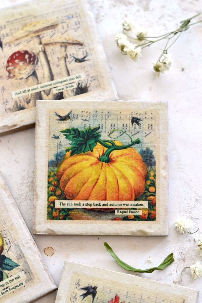 DIY Vintage Fall Coasters - Dreams Factory